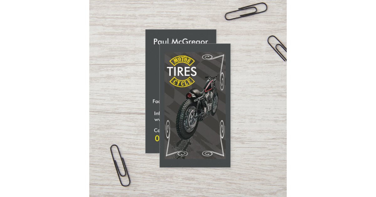 Motorcycle Tires Business Card | Zazzle