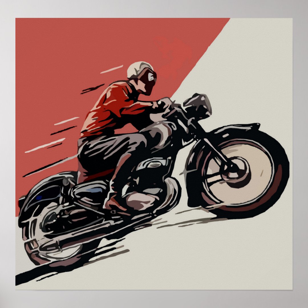 Motorcycle Vintage Ad Poster | Zazzle