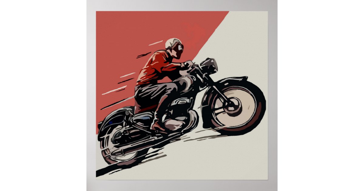 Motorcycle Vintage Ad Poster | Zazzle