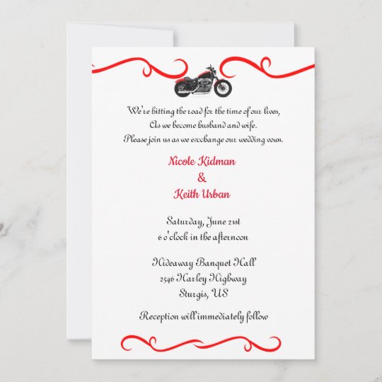 Motorcycle Wedding Invitations | Zazzle.com