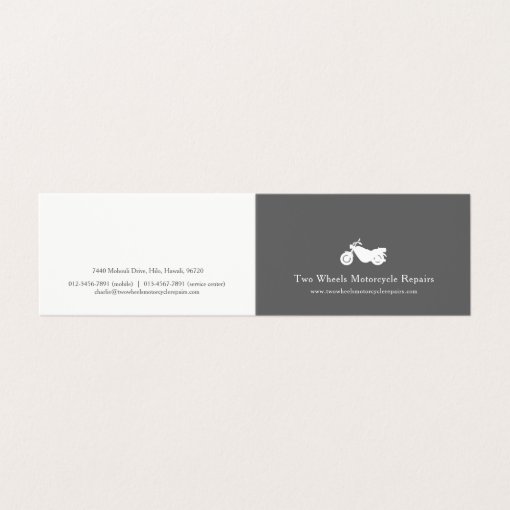 Motorcycle white motoring service appointment business card | Zazzle
