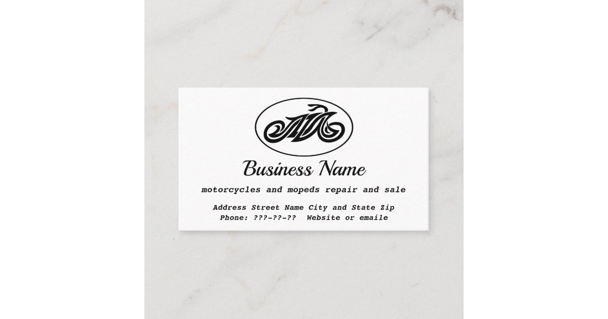 Motorcycles and Mopeds Business Card | Zazzle