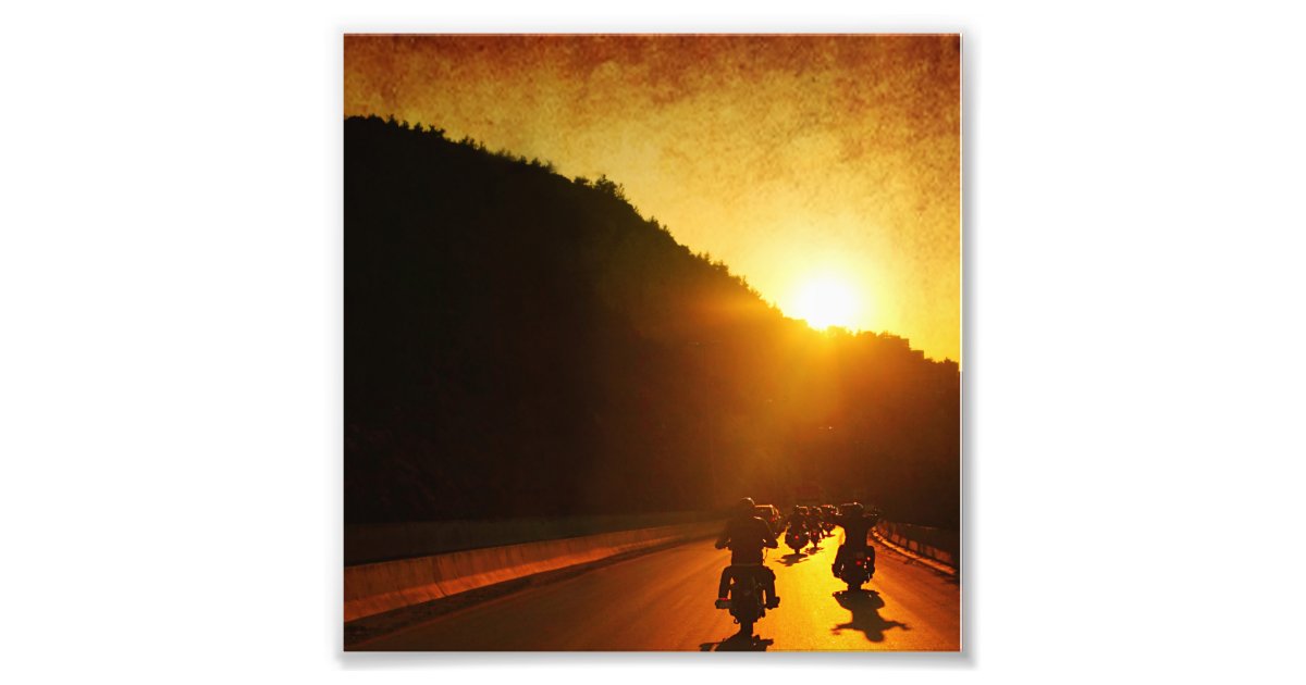 Motorcycles at Sunset Photo Print | Zazzle
