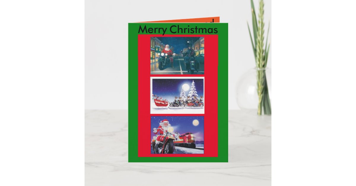 Motorcycles Christmas card | Zazzle