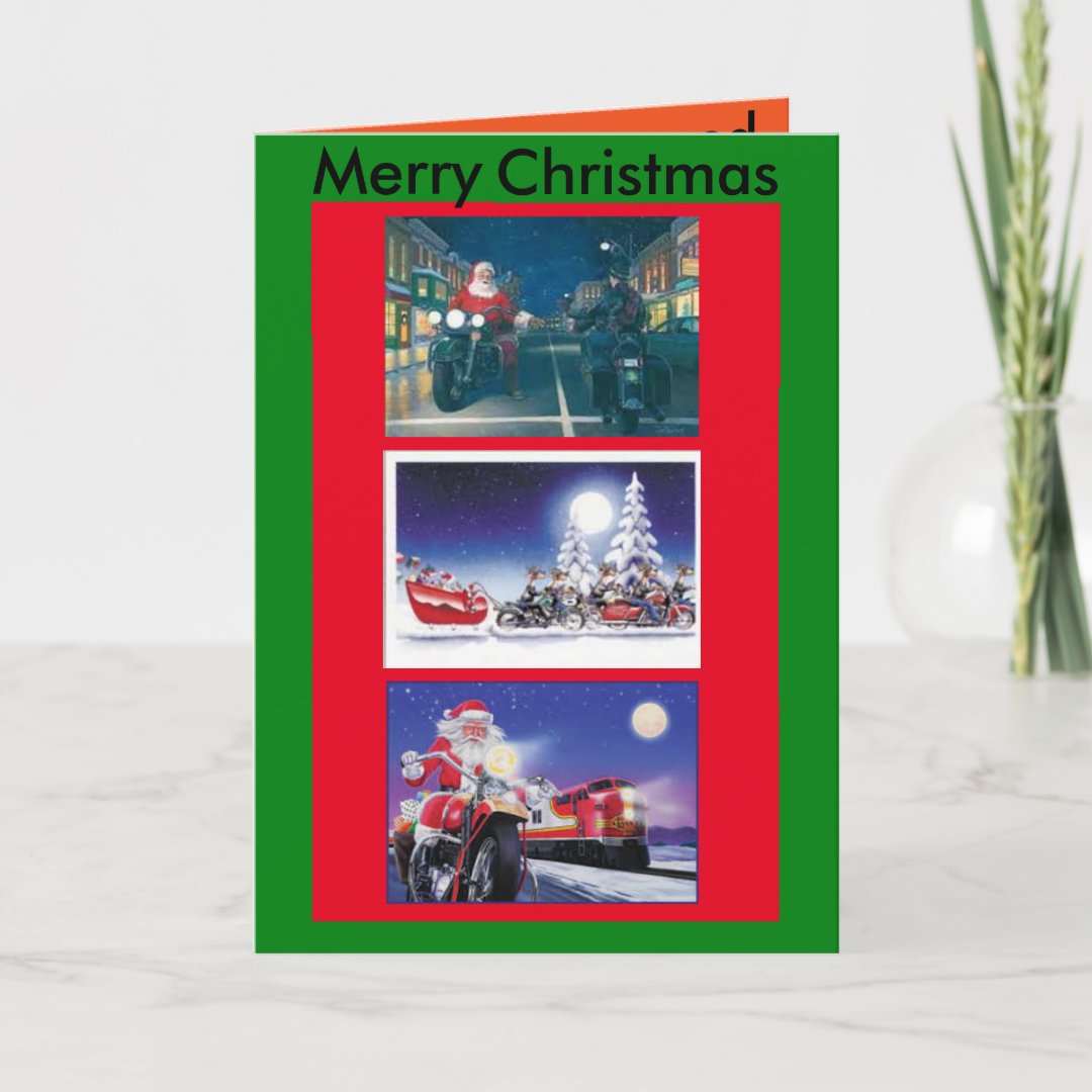 Motorcycles Christmas card | Zazzle