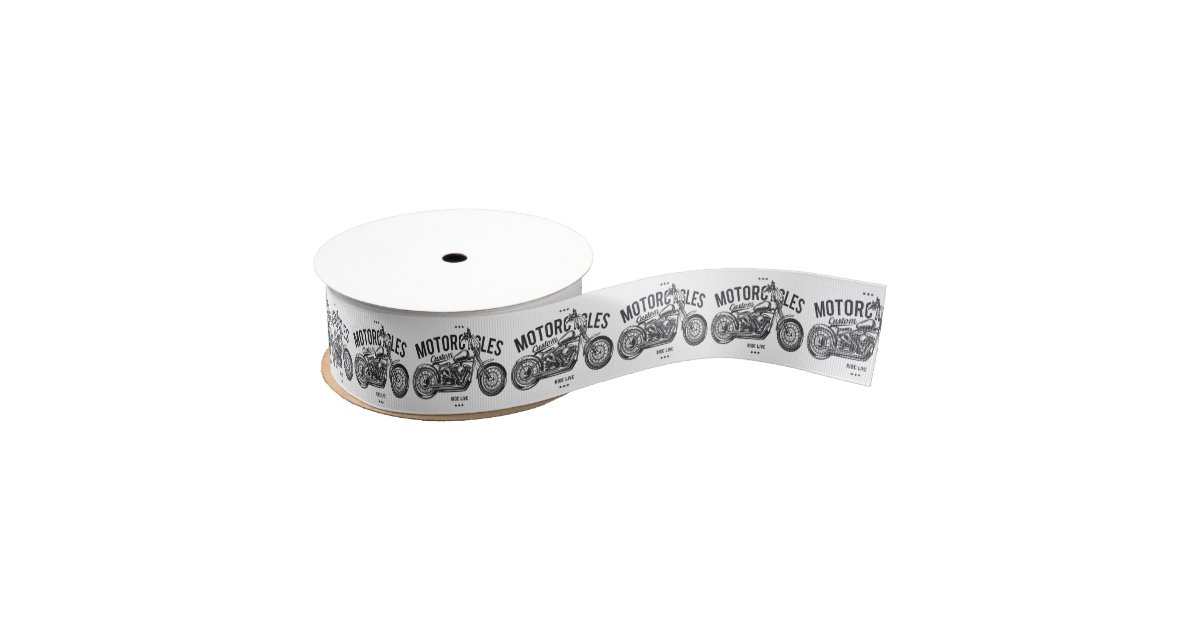 Motorcycles Grosgrain Ribbon | Zazzle