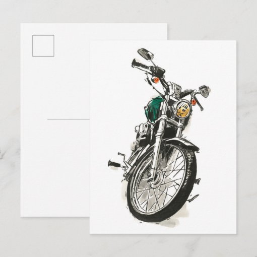 Motorcycles in Ink I Postcard | Zazzle
