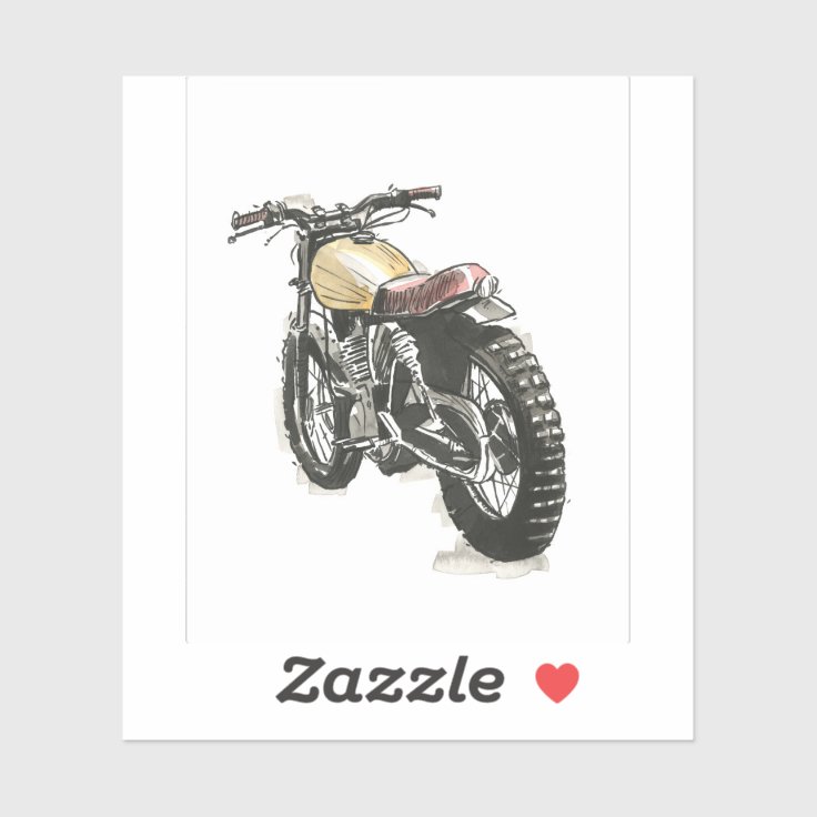 Motorcycles in Ink III Sticker | Zazzle