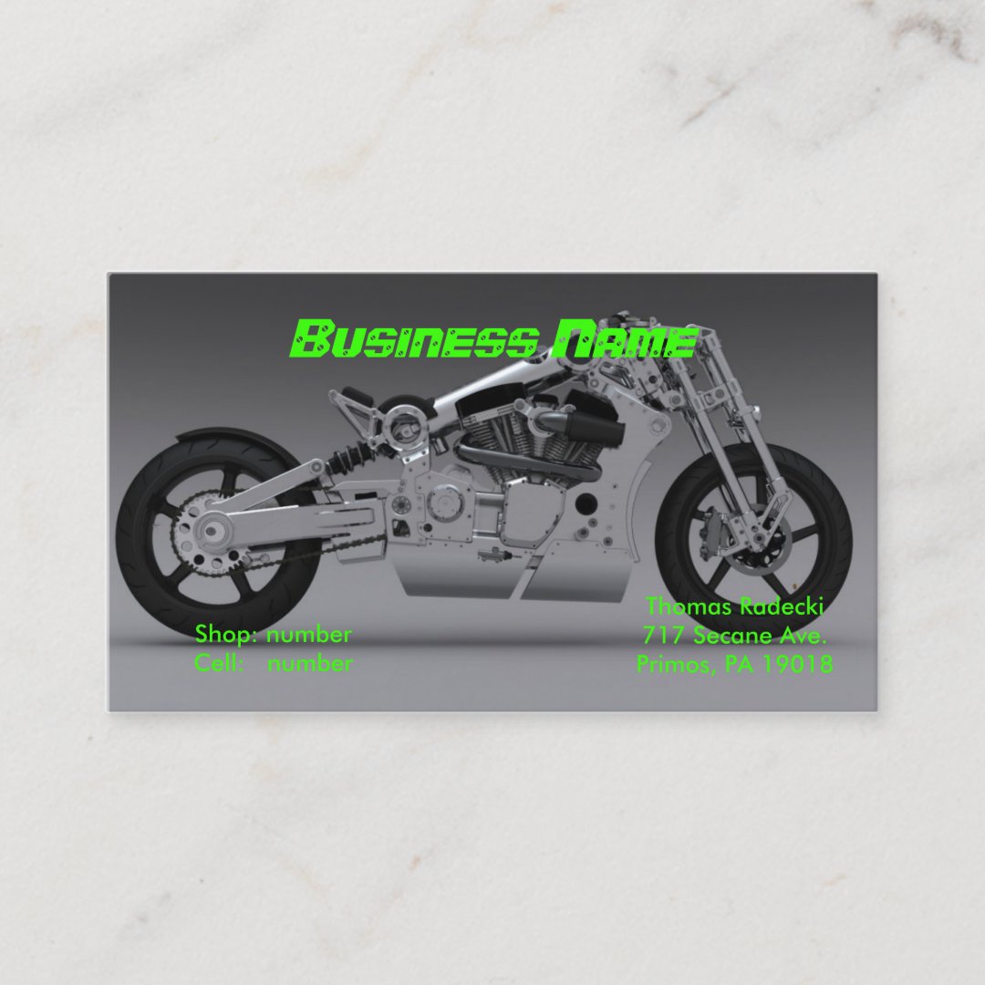 motorcycles repair business card | Zazzle