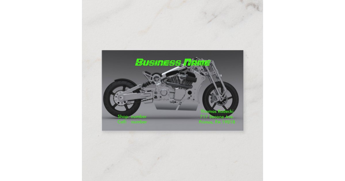 motorcycles repair business card | Zazzle