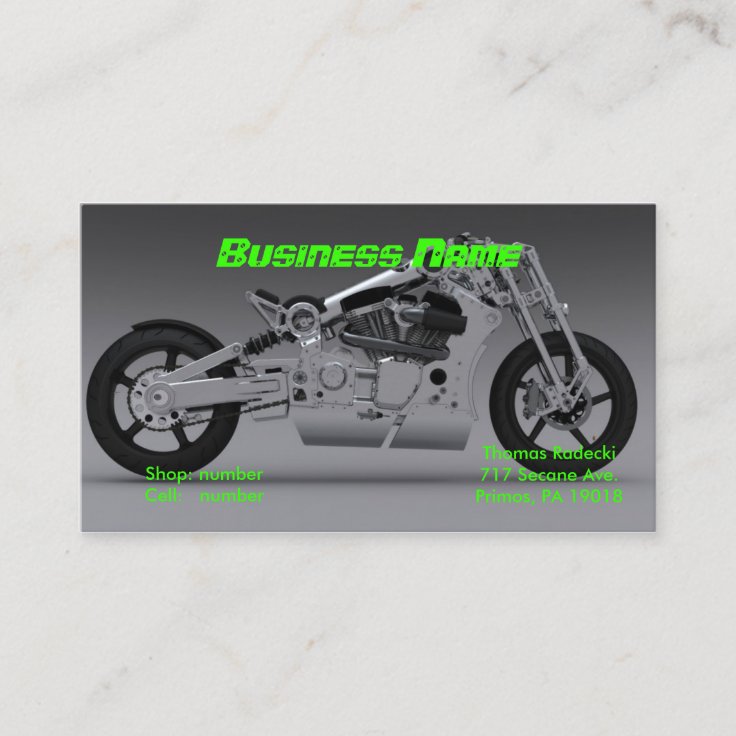 motorcycles repair business card | Zazzle