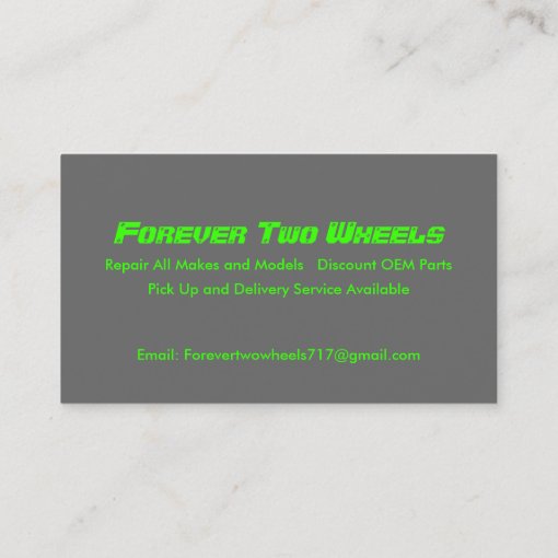 motorcycles repair business card | Zazzle