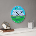 Motorhome RV Camper Roam Personalized Name V2 Large Clock | Zazzle