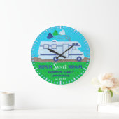 Motorhome RV Camper Roam Personalized Name V2 Large Clock | Zazzle