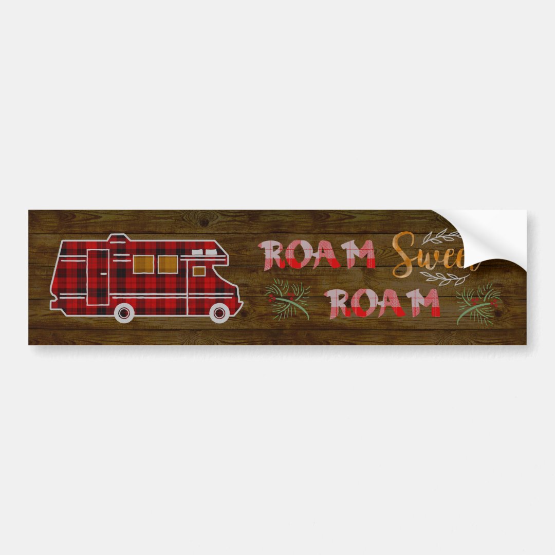 Motorhome RV Camper Travel Van Rustic Camping Bumper Sticker | Zazzle