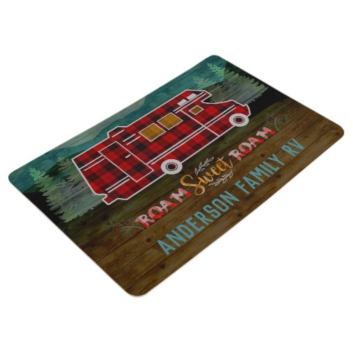 Motorhome RV Camper Travel Van Rustic Personalized Floor Mat | Zazzle