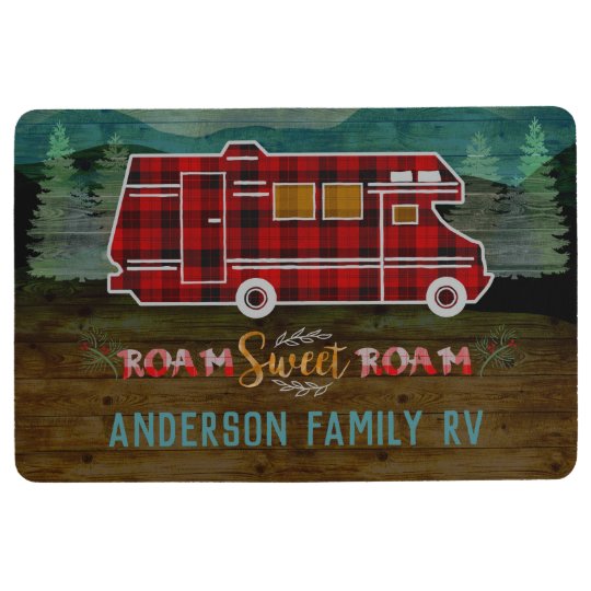 Motorhome RV Camper Travel Van Rustic Personalized Floor Mat | Zazzle.com