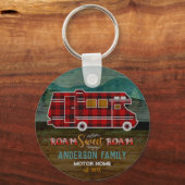 Motorhome RV Camper Travel Van Rustic Personalized Keychain | Zazzle