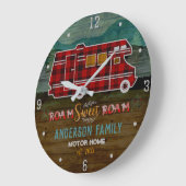 Motorhome RV Camper Travel Van Rustic Personalized Large Clock | Zazzle