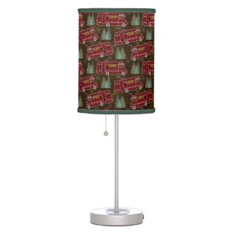 Motorhome RV Camper Travel Van Rustic Pine Pattern Table Lamp | Zazzle