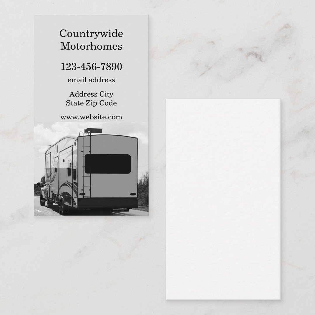 Motorhome RV Sales Business Card | Zazzle