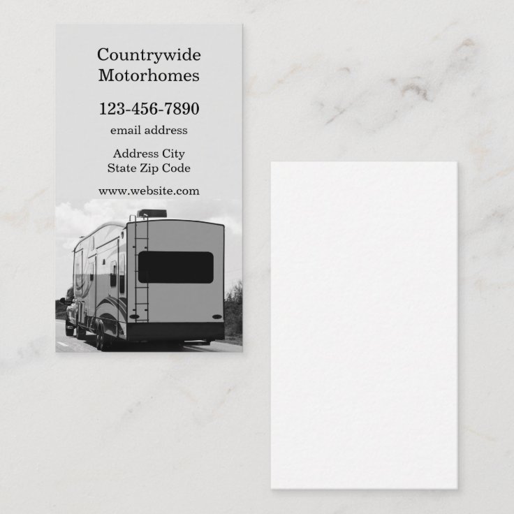 Motorhome RV Sales Business Card | Zazzle