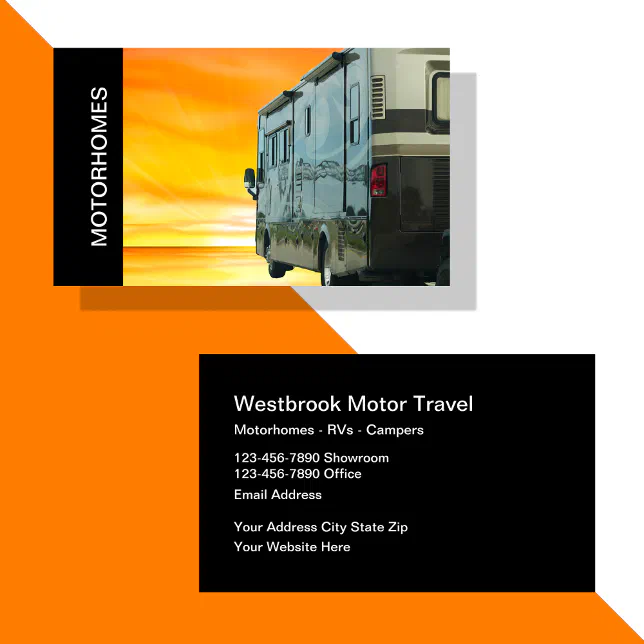 Motorhomes And Travel Motoring Business Card | Zazzle