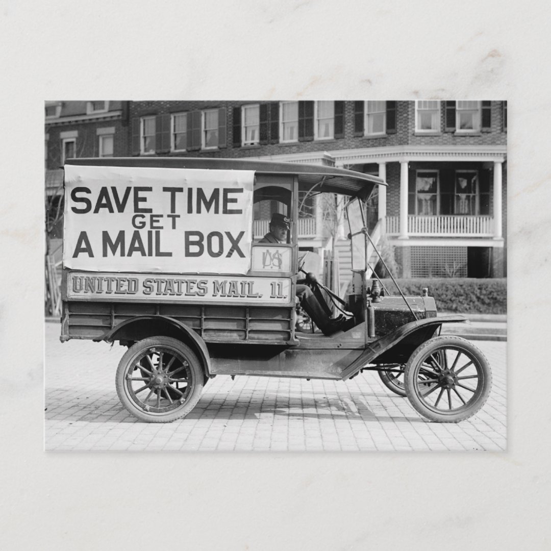 Motorized Mail Wagon by the U.S. Post Office Dept. Postcard | Zazzle
