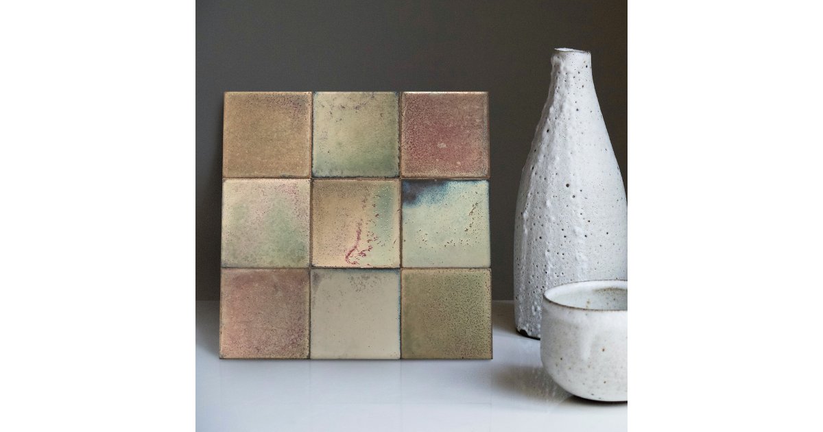 Mottled Marbled Earth Tone Set of 9 Wall Decor Ceramic Tile | Zazzle
