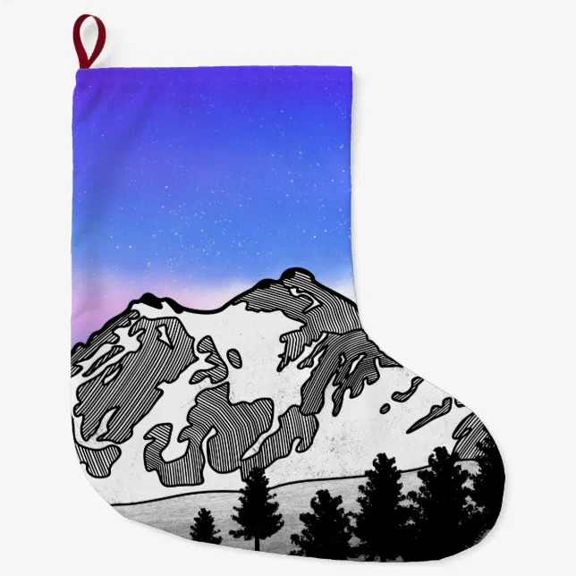 Mount Baker Large Christmas Stocking | Zazzle