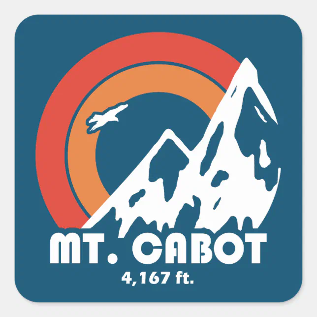 Mount Cabot New Hampshire Sun Eagle Square Sticker | Zazzle
