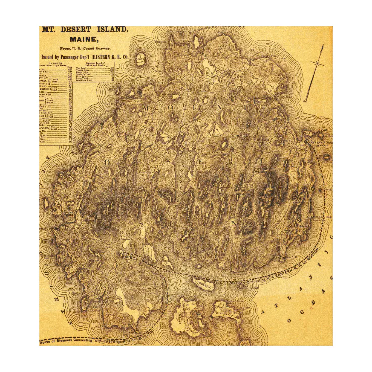 Mount Desert IslandPanoramic Map Canvas Print | Zazzle