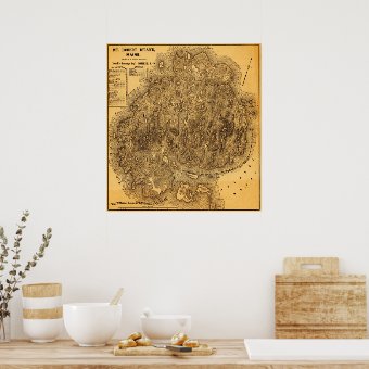 Mount Desert IslandPanoramic Map Poster | Zazzle
