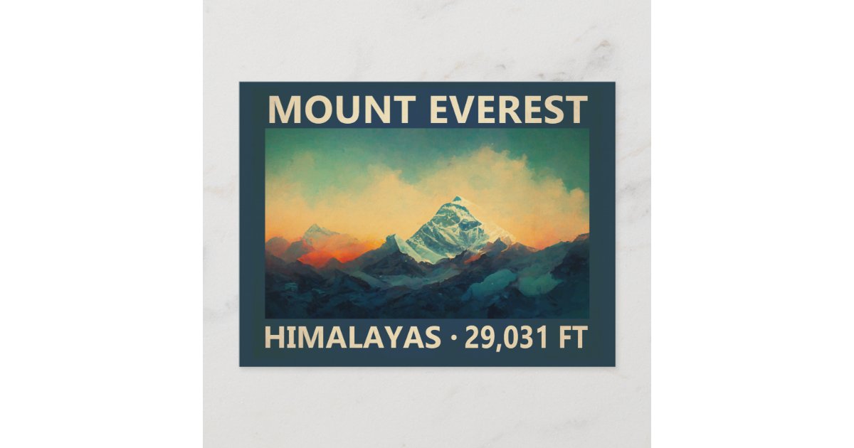 Mount Everest Himalayas Watercolor Vintage Postcard | Zazzle