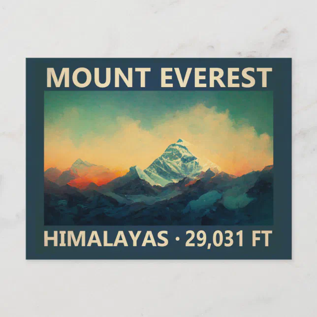 Mount Everest Himalayas Watercolor Vintage Postcard | Zazzle