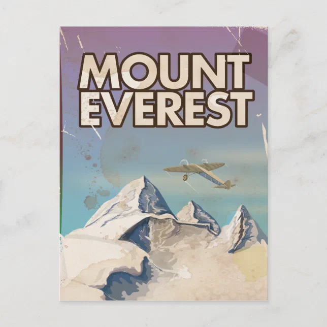 Mount Everest Vintage Travel poster Postcard | Zazzle