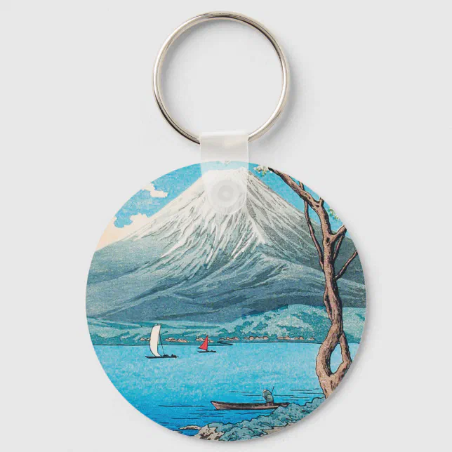 Mount Fuji from Lake Yamanaka by Hiroaki Takahashi Keychain | Zazzle