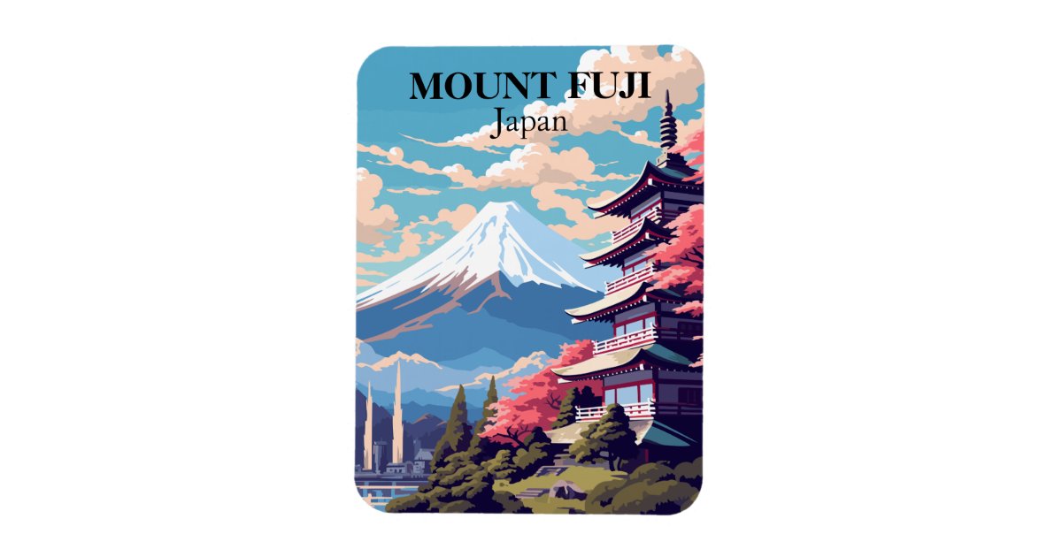 Mount Fuji Japan Travel Souvenir Magnet | Zazzle