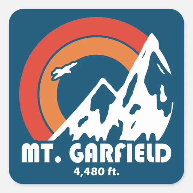 Mount Garfield New Hampshire Sun Eagle Square Sticker | Zazzle
