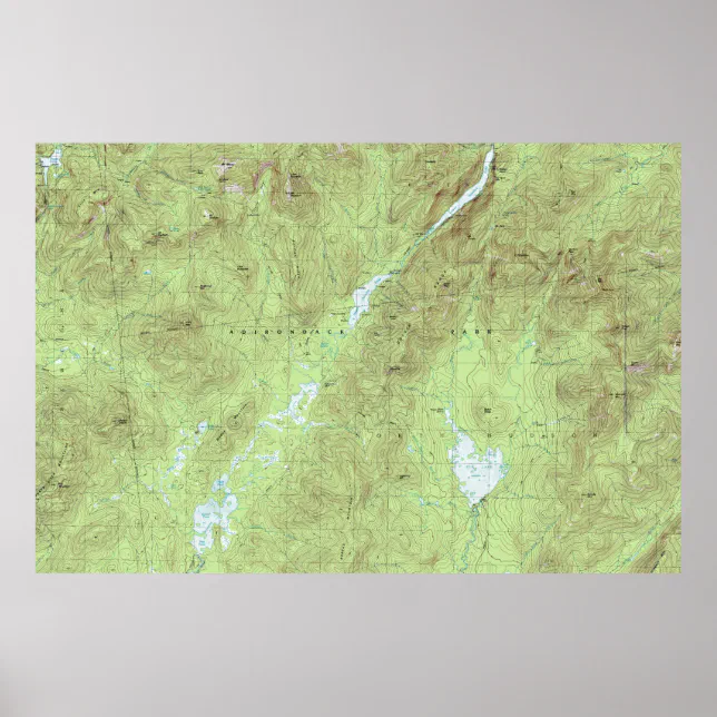 Mount Marcy Topographical Map - Adirondack Park Poster | Zazzle