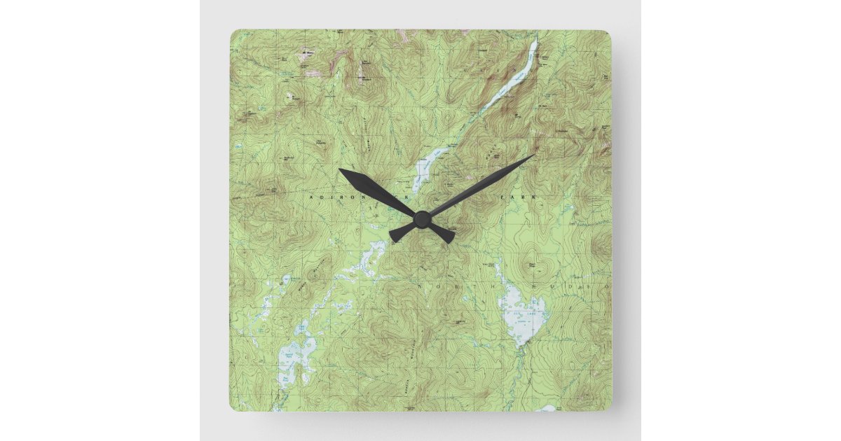 Mount Marcy Topographical Map - Adirondack Park Square Wall Clock | Zazzle