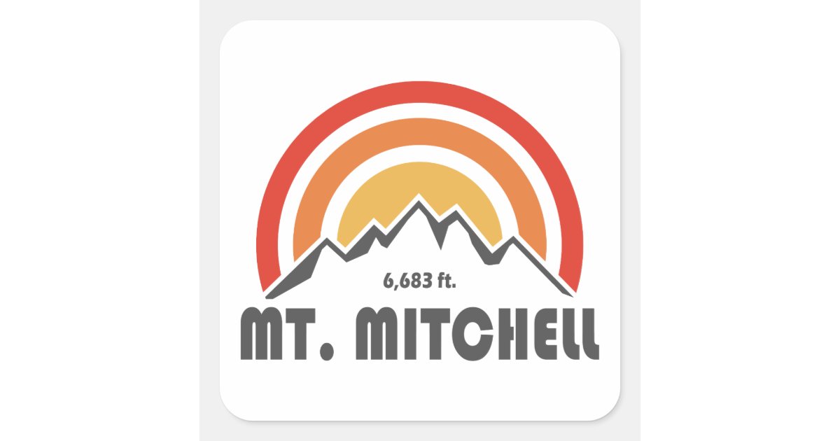 Mount Mitchell Square Sticker | Zazzle