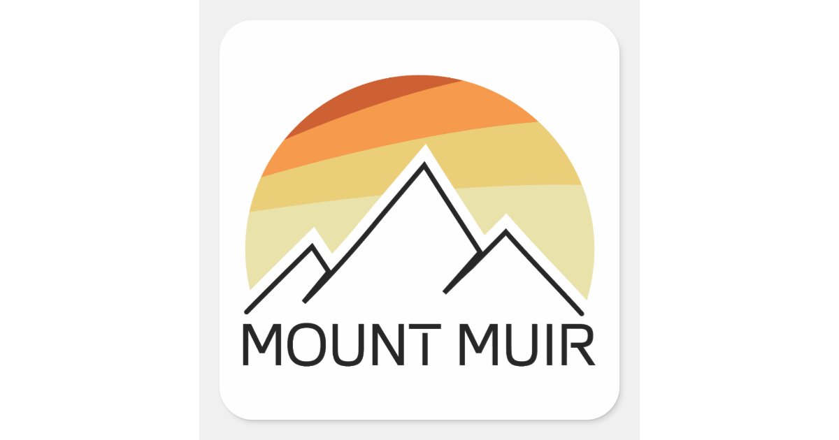 Mount Muir California Retro Square Sticker | Zazzle
