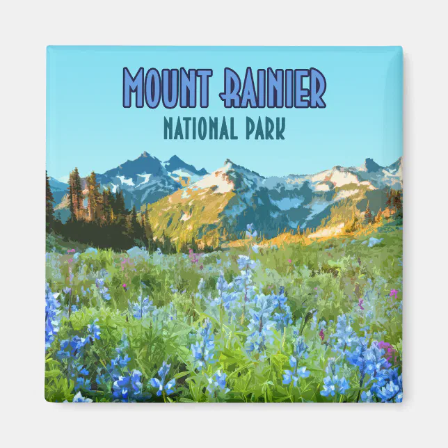 Mount Rainier National Park Washington Vintage Magnet | Zazzle