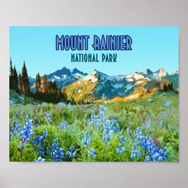 Mount Rainier National Park Washington Vintage Poster | Zazzle