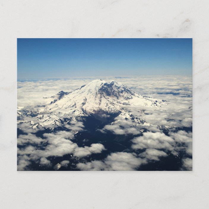 Mount Rainier, Washington, Aerial View, Postcard | Zazzle.com