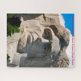 Mount Rushmore South Dakota. Christmas Greetings Jigsaw Puzzle | Zazzle