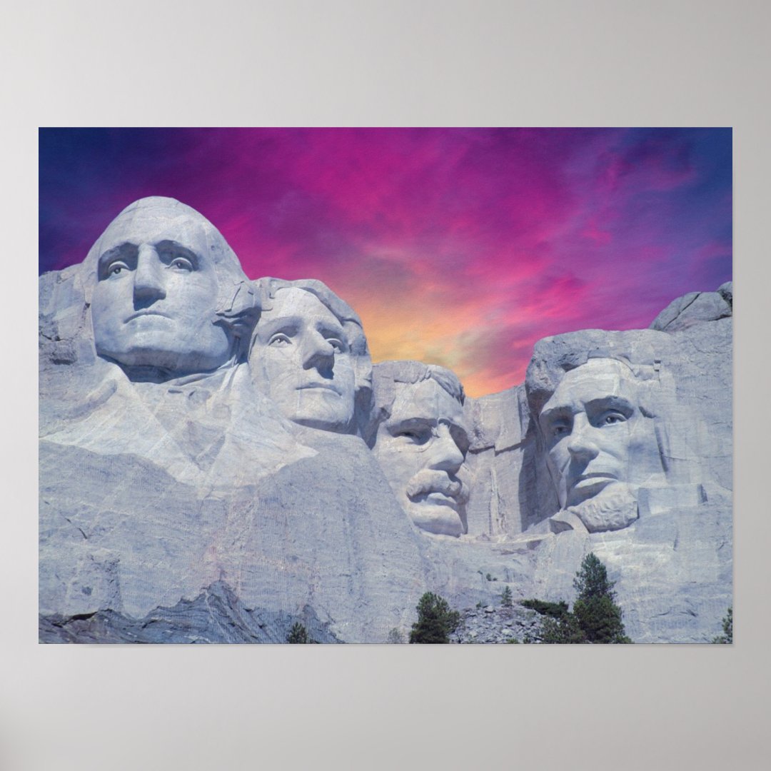 Mount Rushmore, South Dakota, USA Presidents Poster | Zazzle