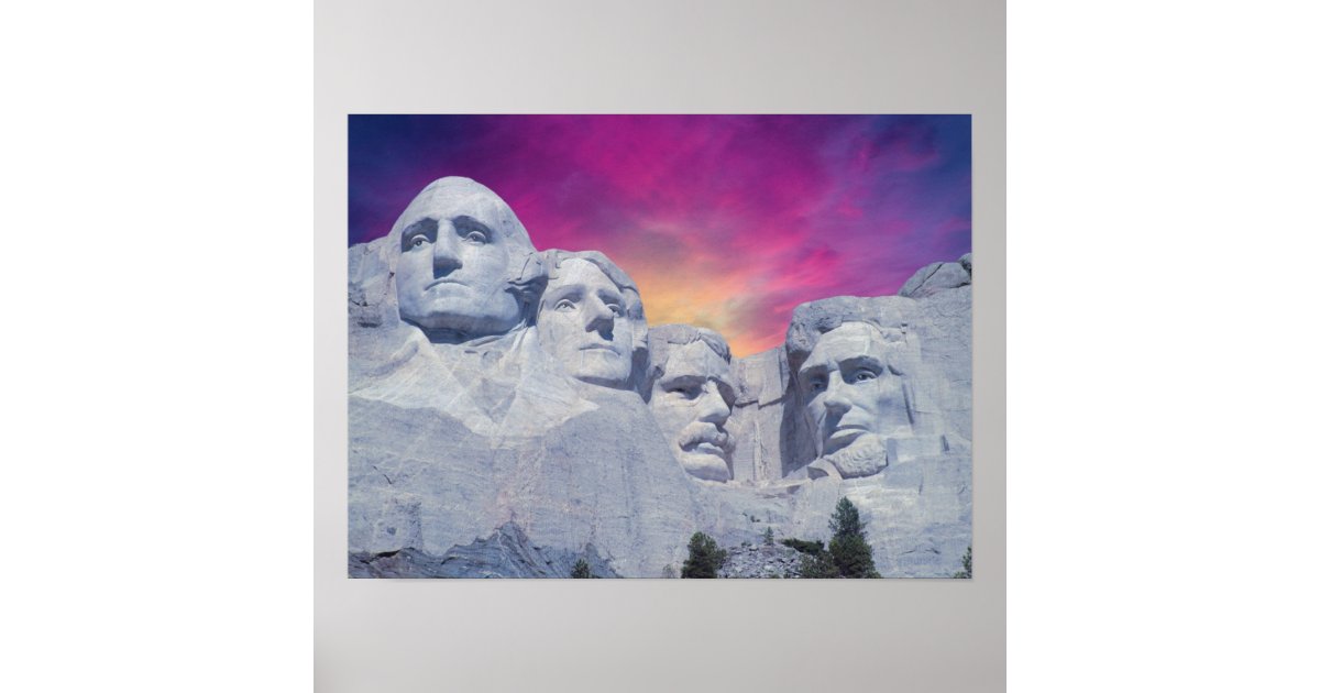 Mount Rushmore, South Dakota, USA Presidents Poster | Zazzle