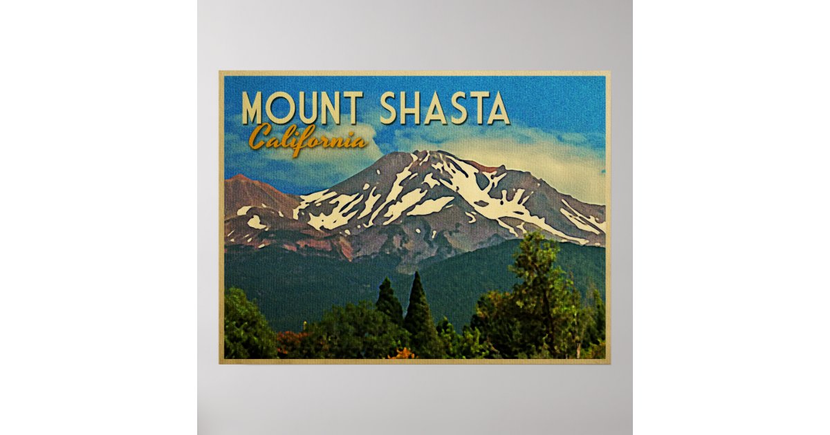 Mount Shasta Vintage Poster | Zazzle